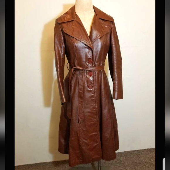 Overa | Jackets & Coats | Overa Leather Jacket Vintage 7s Chocolate ...